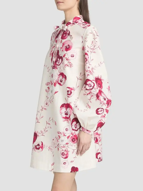 Giambattista Valli Floral Cotton Poplin A-line Minidress