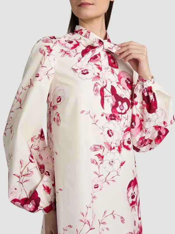Giambattista Valli Floral Cotton Poplin A-line Minidress
