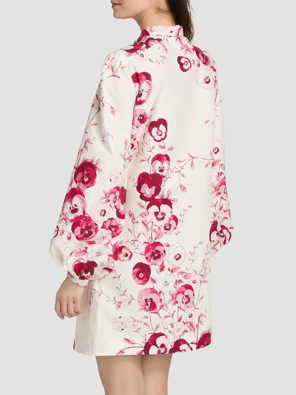 Giambattista Valli Floral Cotton Poplin A-line Minidress