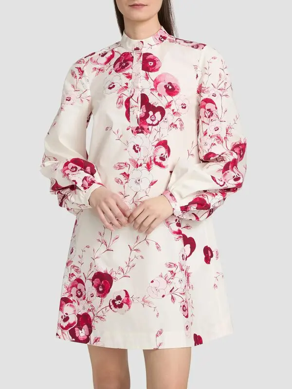 Giambattista Valli Floral Cotton Poplin A-line Minidress