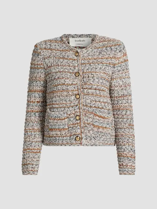 Ba&sh Mixed Knit Cardigan - Beige
