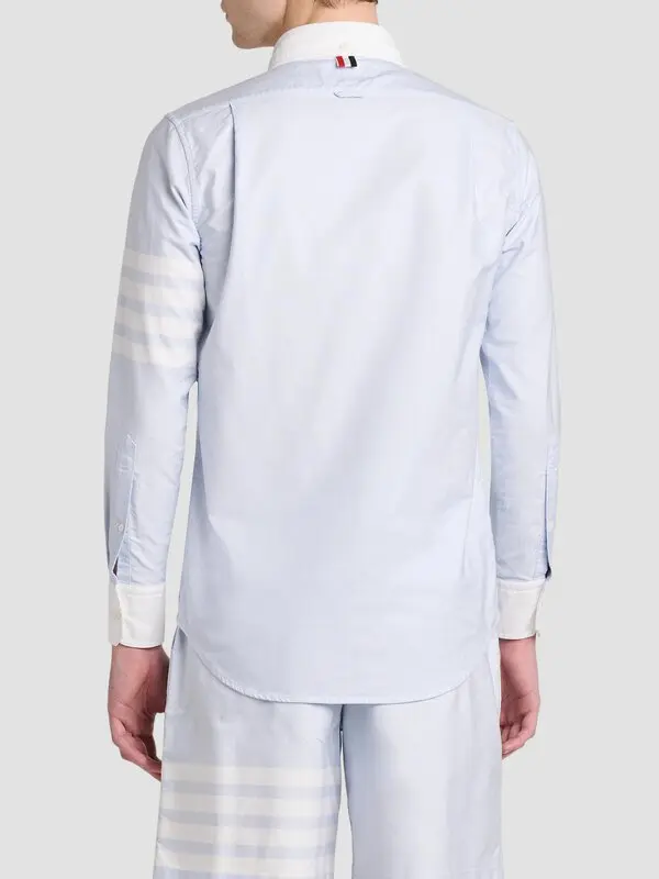 Thom Browne Engineered 4-bar Straight-fit Oxford Shirt - Light Blue