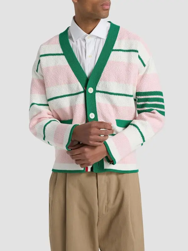 Thom Browne Striped Cotton Cardigan