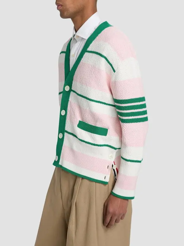 Thom Browne Striped Cotton Cardigan