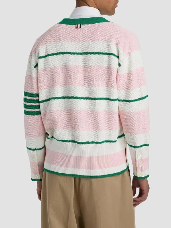 Thom Browne Striped Cotton Cardigan