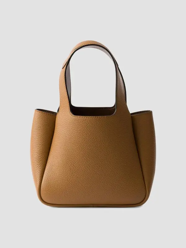 Prada Leather Mini Top Handle Bag - Brown