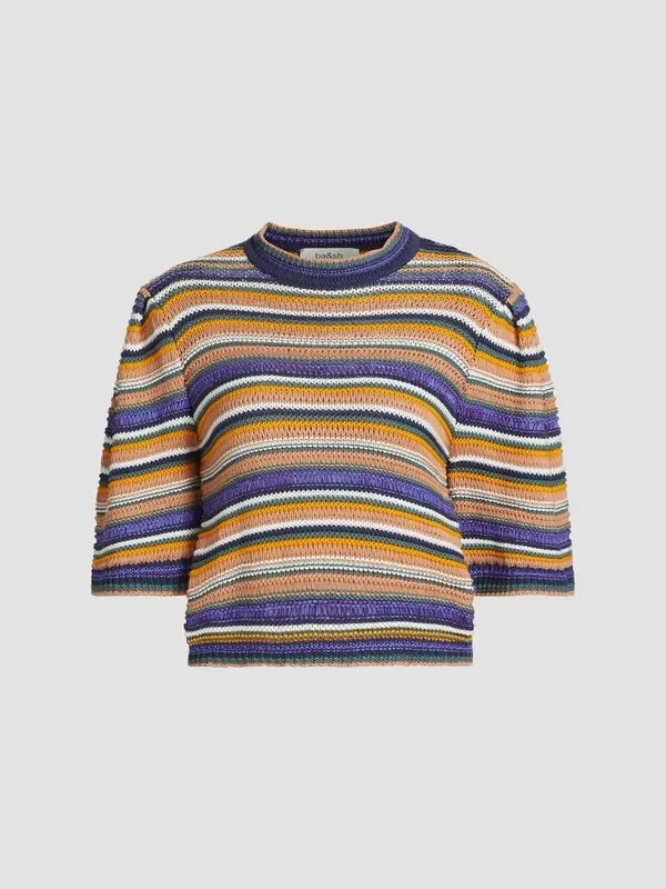 Ba&sh Farfaela Striped Cotton Sweater