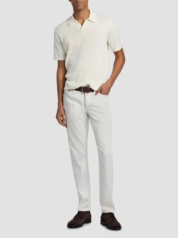 SARTORIO NAPOLI Cotton-blend Slim-leg Trousers