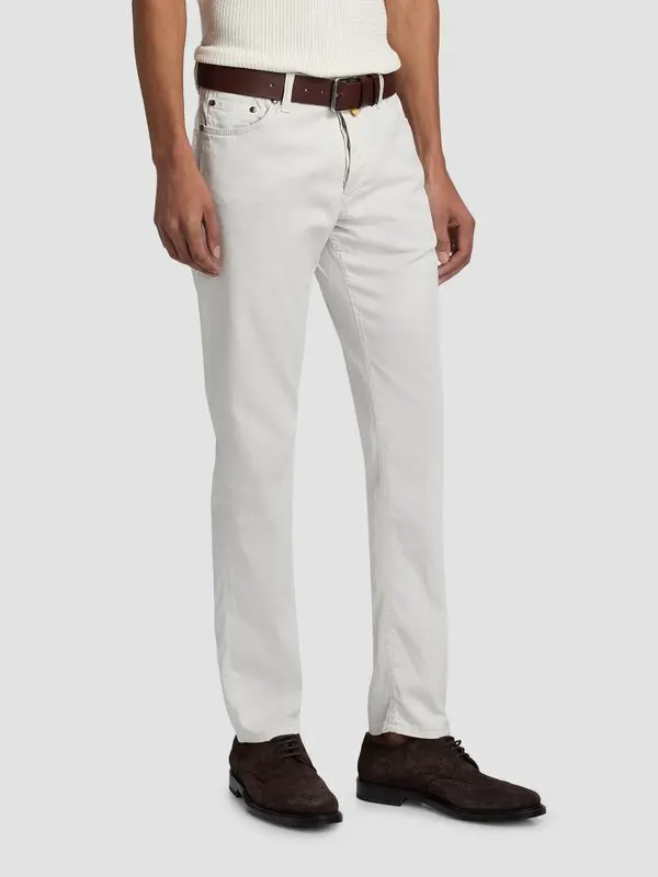 SARTORIO NAPOLI Cotton-blend Slim-leg Trousers