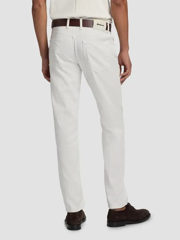 SARTORIO NAPOLI Cotton-blend Slim-leg Trousers