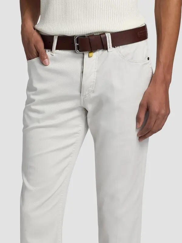 SARTORIO NAPOLI Cotton-blend Slim-leg Trousers