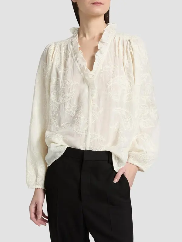 Ba&sh Petty Embroidered Blouse