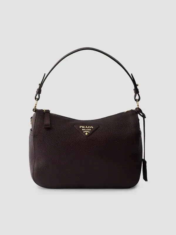 Prada Medium Leather Shoulder Bag - Brown
