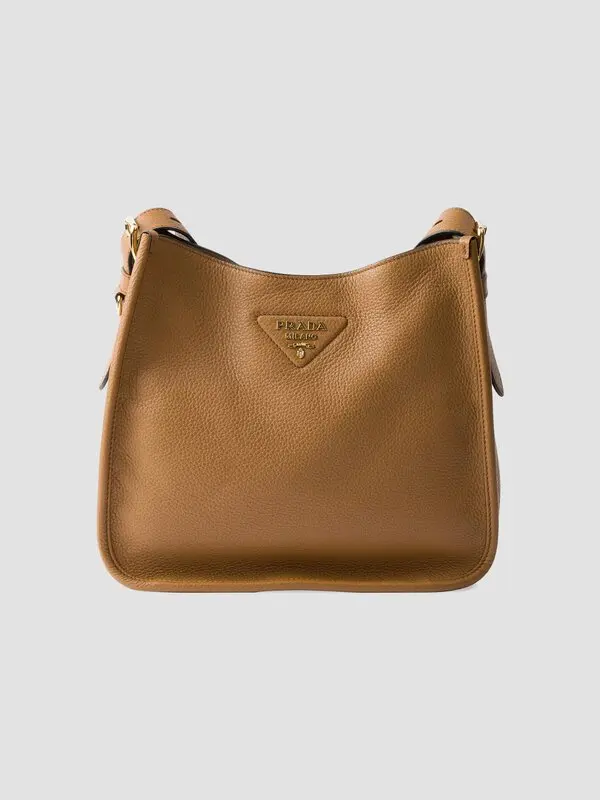 Prada Medium Leather Shoulder Bag - Brown