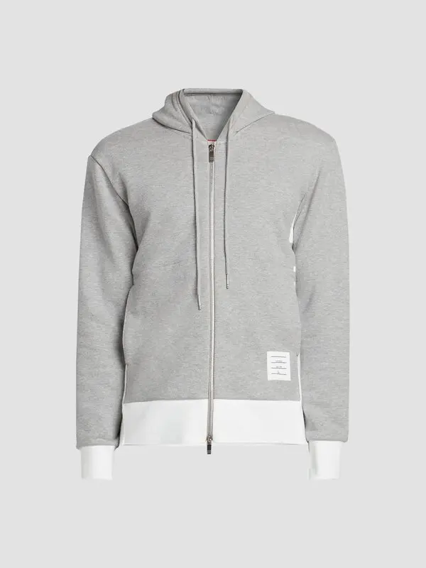 Thom Browne Loopback Jersey Hoodie Jacket - Light Grey
