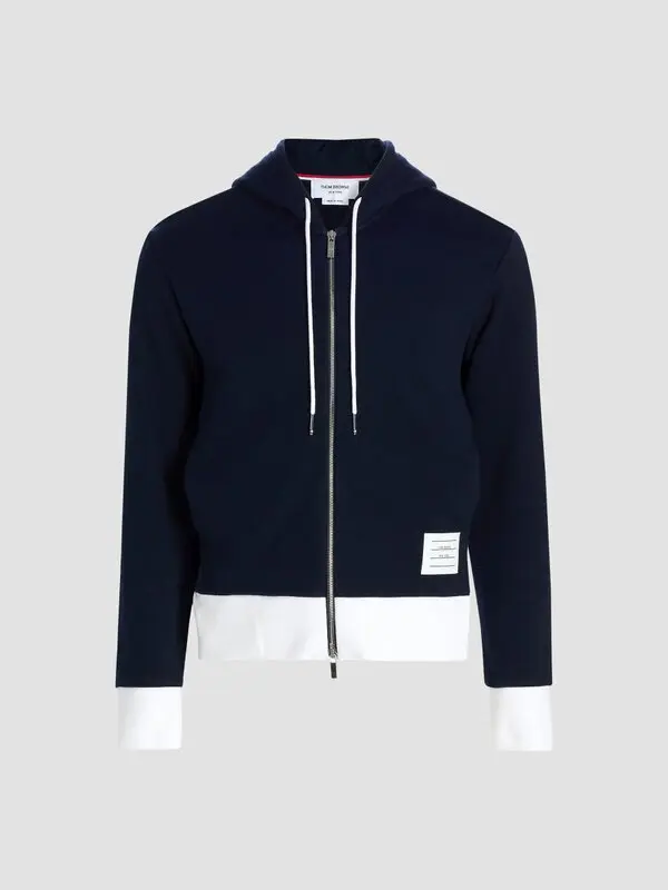 Thom Browne Loopback Jersey Hoodie Jacket - Navy