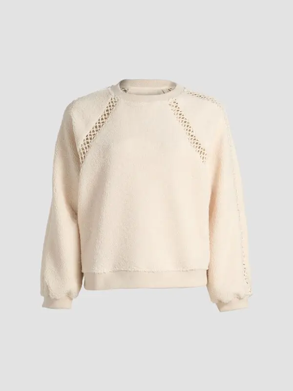 Ba&sh Sweet Open-knit Bouclette Crewneck Sweatshirt