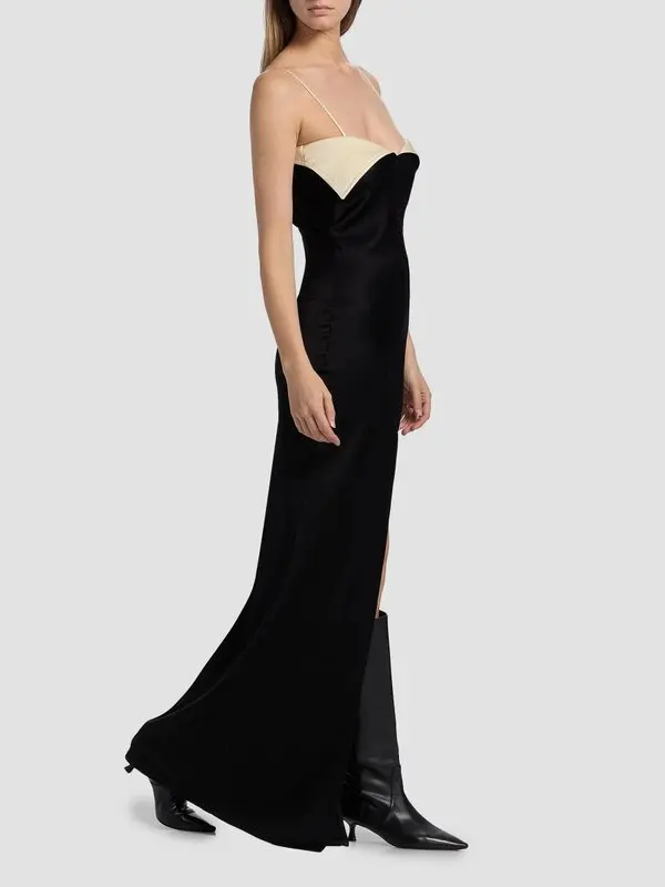 Nanushka Nelma Folded Satin Maxi Dress