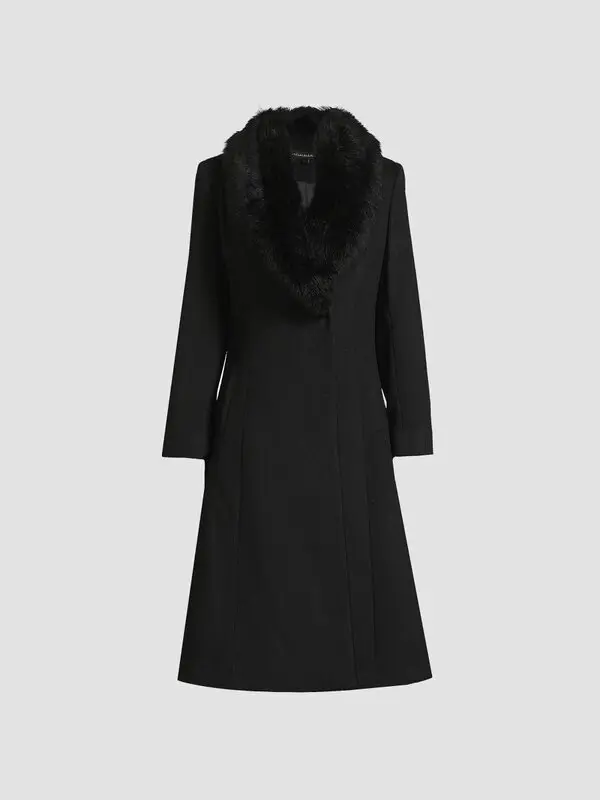 Sofia Cashmere Toscana Shearling Trim Coat