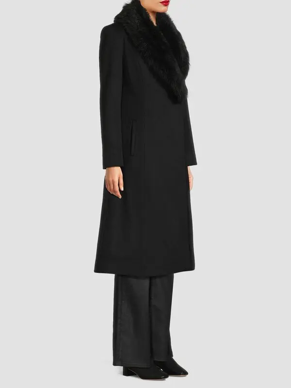 Sofia Cashmere Toscana Shearling Trim Coat