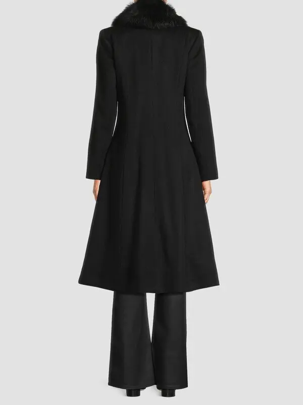 Sofia Cashmere Toscana Shearling Trim Coat