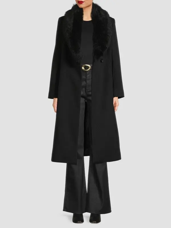 Sofia Cashmere Toscana Shearling Trim Coat