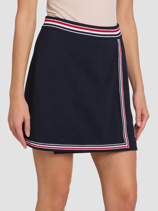 Thom Browne Classic Piqué Stripe Wrap-style Miniskirt