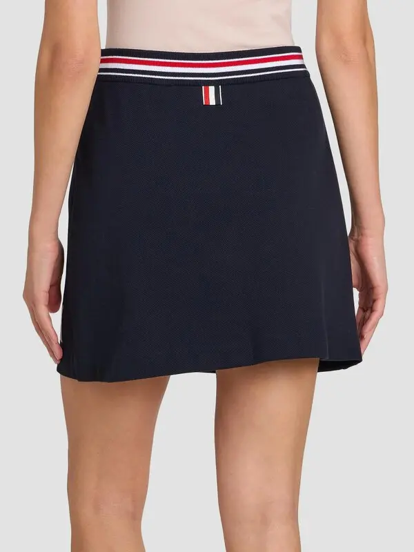 Thom Browne Classic Piqué Stripe Wrap-style Miniskirt