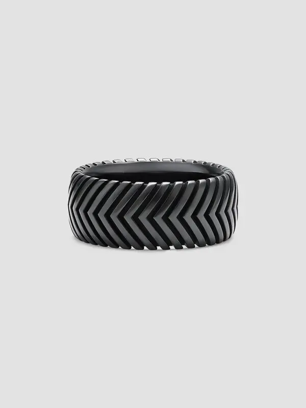 David Yurman Chevron Band Ring In Titanium, 10mm