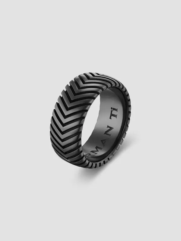David Yurman Chevron Band Ring In Titanium, 10mm