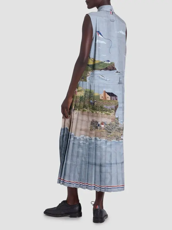 Thom Browne Scenic Coastline Silk Shirtdress