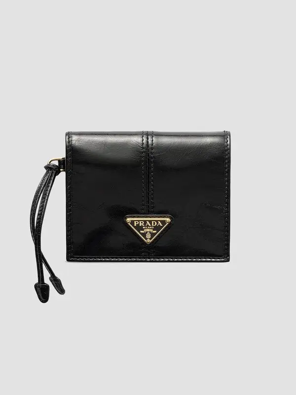 Prada Small Leather Wallet - Black