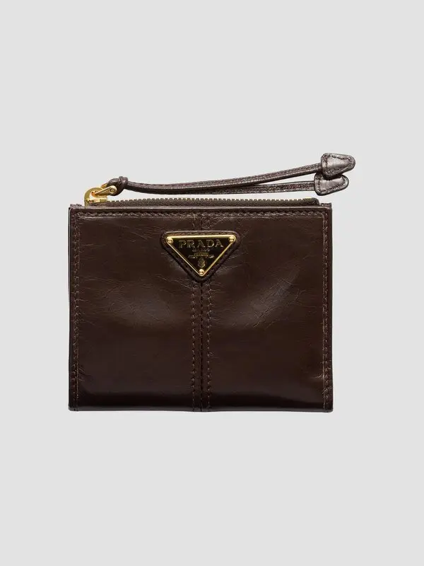 Prada Small Leather Wallet - Brown