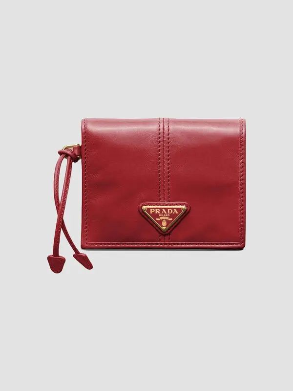 Prada Small Leather Wallet - Red