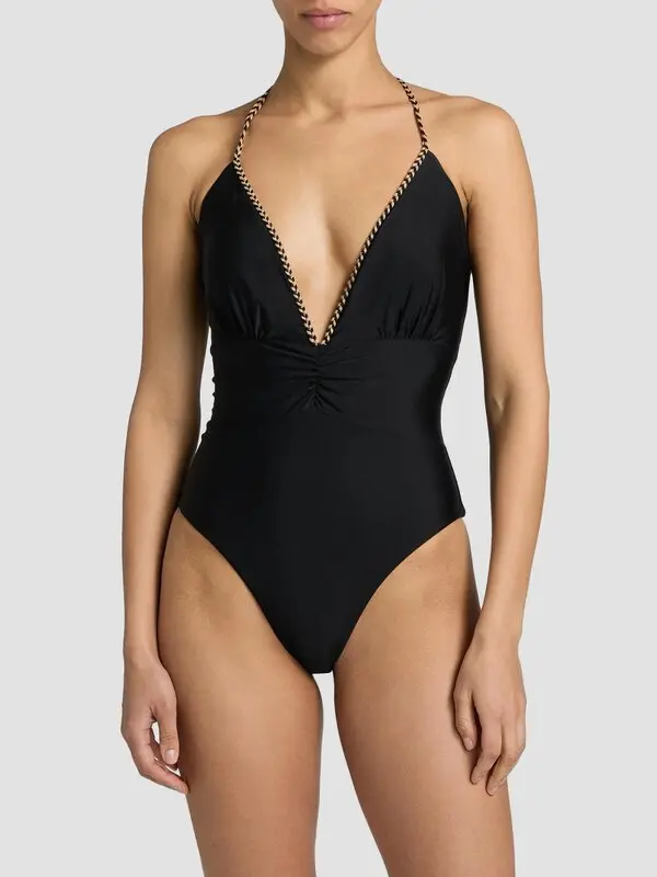 Ramy Brook Madison V-neck One-piece Swimsuit - Black