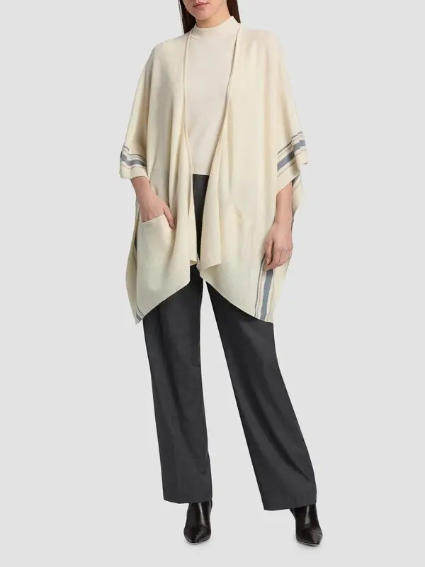 Vince Striped Cashmere Knit Cape