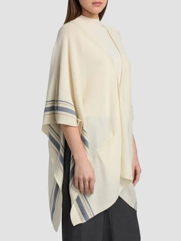 Vince Striped Cashmere Knit Cape
