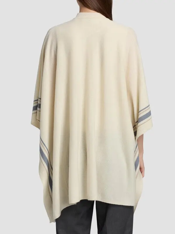 Vince Striped Cashmere Knit Cape