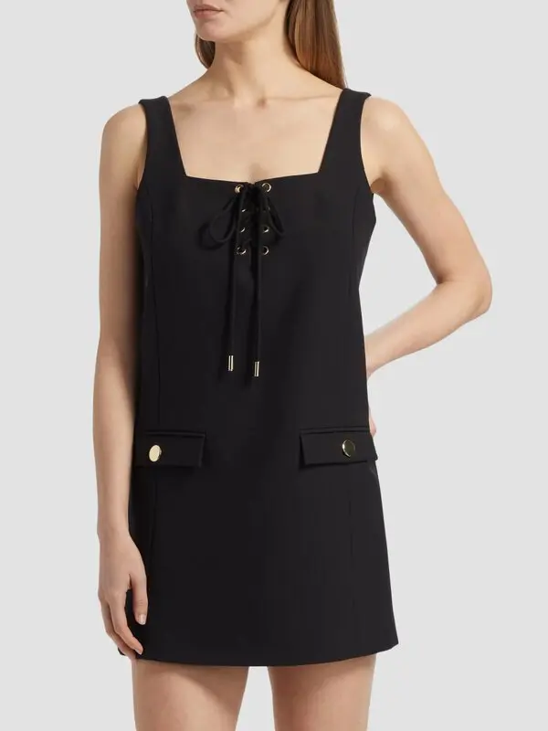 TOCCIN Steffie Cotton-blend Tie-front Minidress - Jet