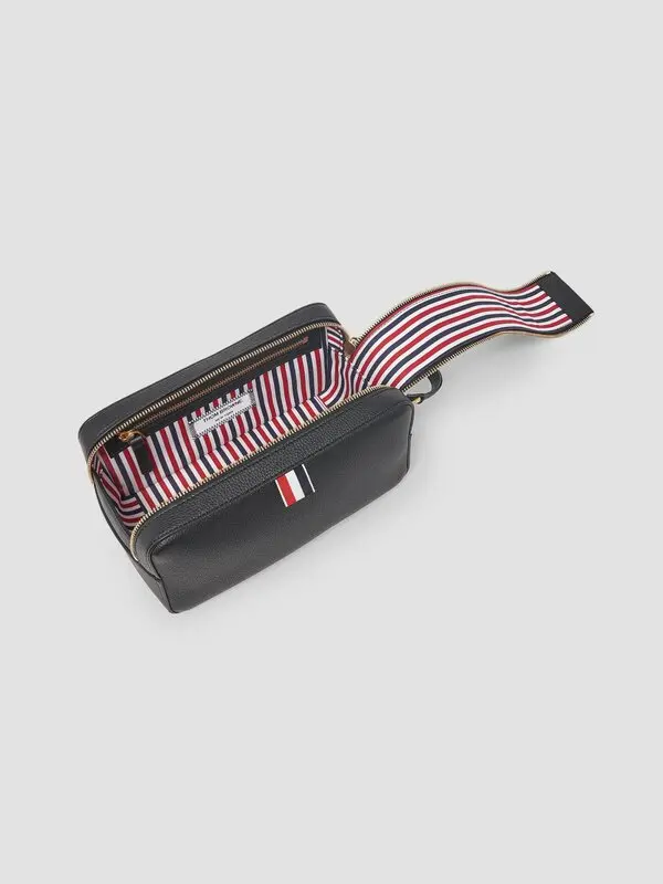 Thom Browne Pebble Grain Leather Cosmetic Bag