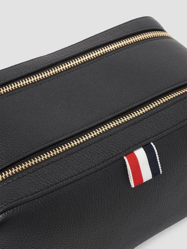 Thom Browne Pebble Grain Leather Cosmetic Bag