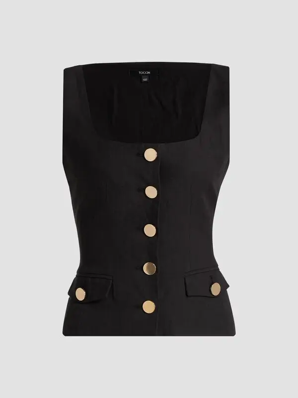 TOCCIN Georgia Cotton-blend Top - Jet