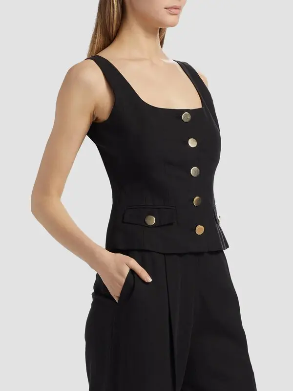 TOCCIN Georgia Cotton-blend Top - Jet