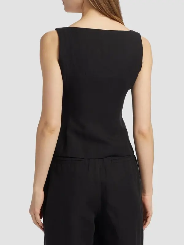 TOCCIN Georgia Cotton-blend Top - Jet