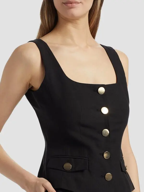 TOCCIN Georgia Cotton-blend Top - Jet