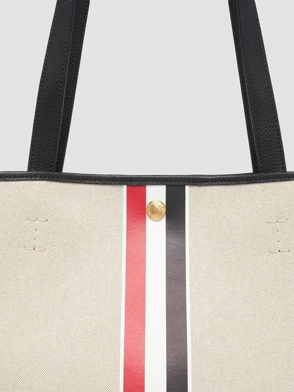 Thom Browne Striped Canvas Horizontal Tote Bag