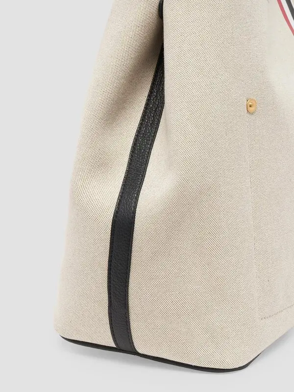 Thom Browne Striped Canvas Horizontal Tote Bag