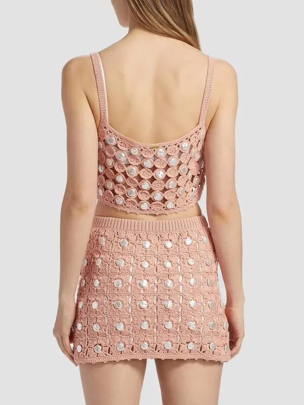 TOCCIN Andrea Faux-pearl-embellished Cotton Tank
