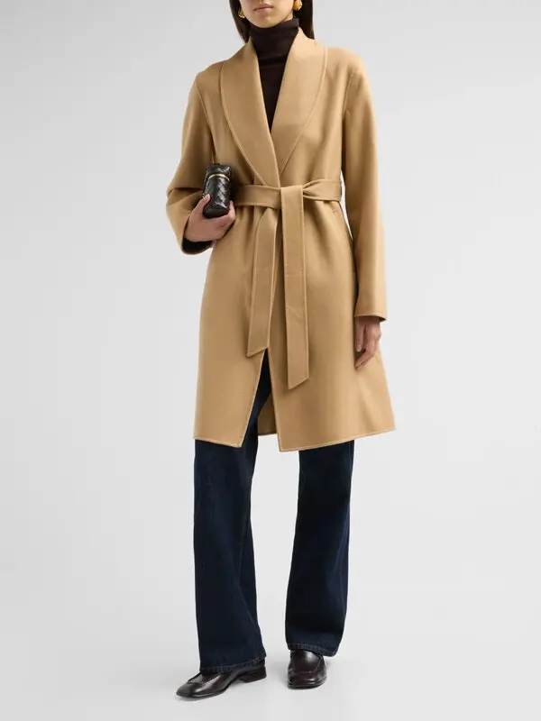 Sofia Cashmere Double-face Wool-cashmere Wrap Coat - Camel
