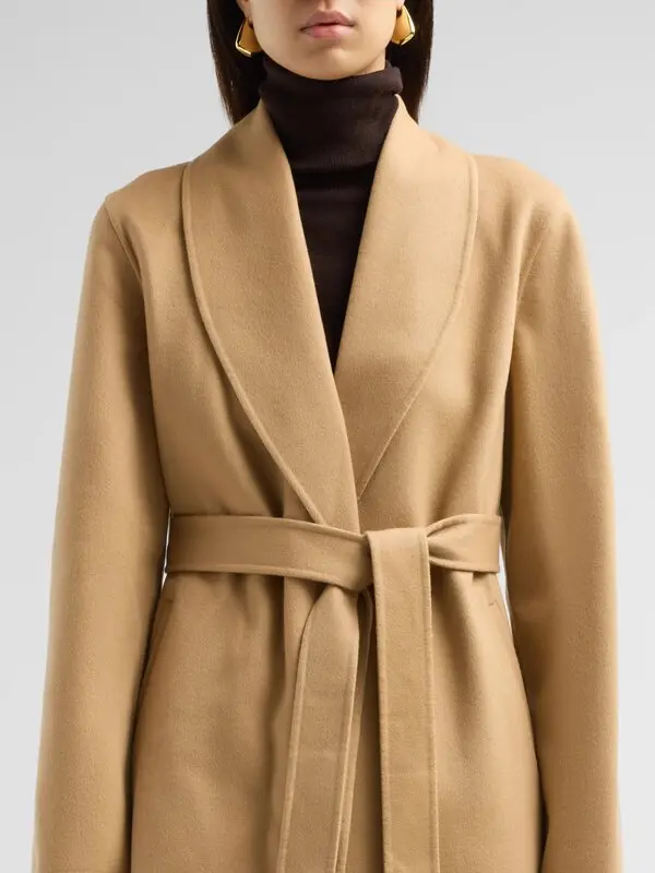 Sofia Cashmere Double-face Wool-cashmere Wrap Coat - Camel